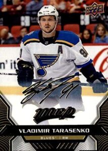 2020-21 upper deck mvp gold script #54 vladimir tarasenko st. louis blues nhl hockey trading card