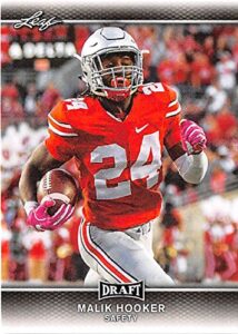 malik hooker football card (ohio state buckeyes indianapolis colts) 2017 leaf draft #43 rookie