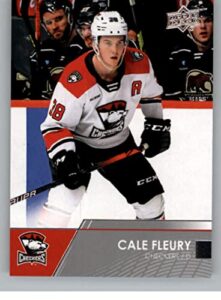 2021-22 upper deck ahl #27 cale fleury rc rookie charlotte checkers hockey trading card