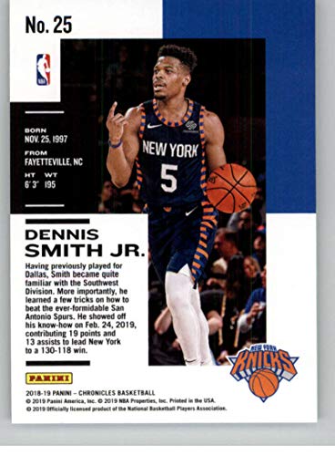 2018-19 Panini Chronicles #25 Dennis Smith Jr. New York Knicks Basketball Card