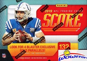 2019 score nfl football exclusive factory sealed blaster box with 132 cards & memorabilia card! look for rookies & autos of kyler murray, daniel jones, dwayne hoskins, drew lock & many more! wowzzer!