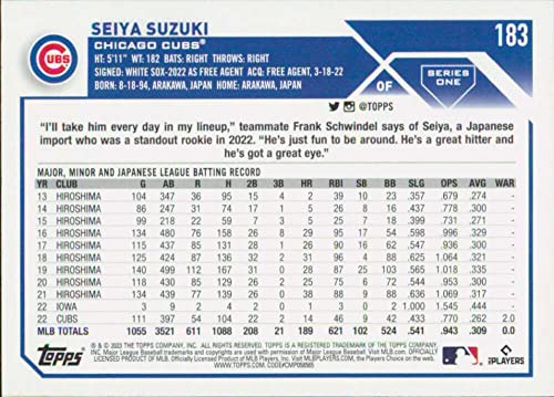 2023 Topps #183 Seiya Suzuki NM-MT Chicago Cubs Baseball Trading Card