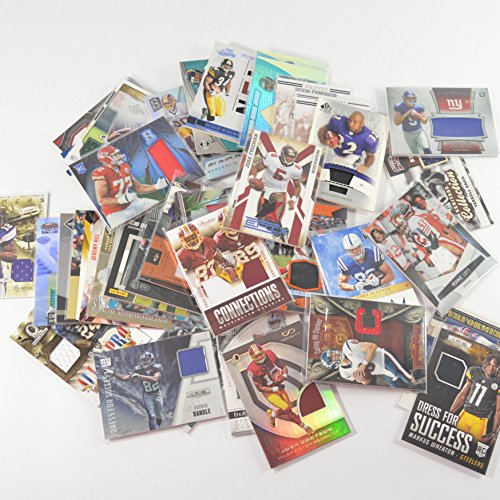 NFL Football Card Relic Game Used Jersey Autograph Card Group Gift Package (10 Relic/Auto Cards)