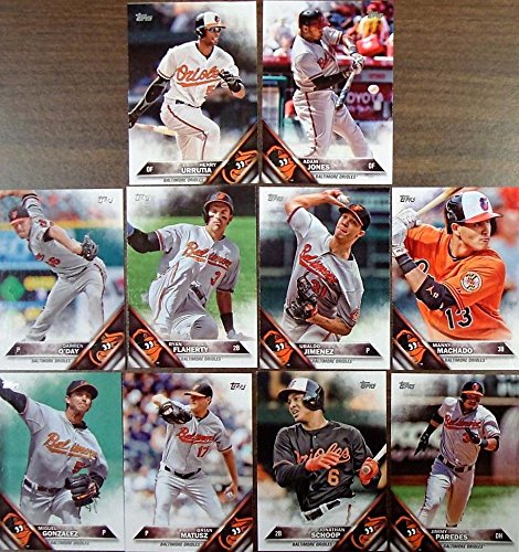 Baltimore Orioles 2016 Topps Complete 24 Card Team Set with Manny Machado and Adam Jones Plus