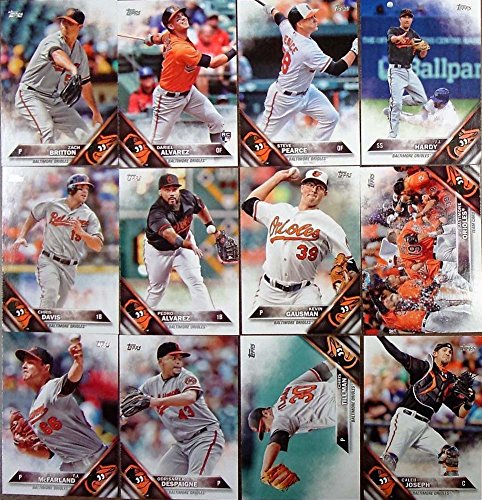 Baltimore Orioles 2016 Topps Complete 24 Card Team Set with Manny Machado and Adam Jones Plus