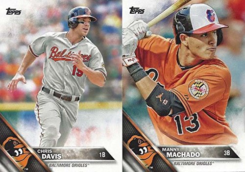 Baltimore Orioles 2016 Topps Complete 24 Card Team Set with Manny Machado and Adam Jones Plus