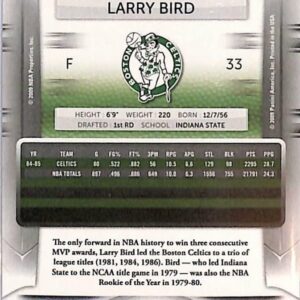 2009 /10 Panini Prestige Basketball Card # 116 Larry Bird Boston Celtics Mint Condition- Shipped In Protective Screwdown Display Case!