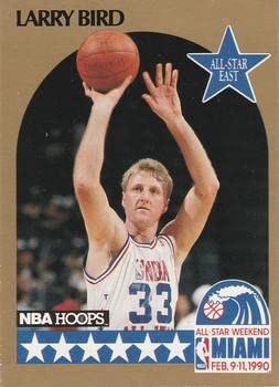 1990 NBA Hoops Basketball Card #2: Larry Bird (All-Star - Boston Celtics)