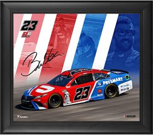 bubba wallace #23 23xi racing 2021 framed 15″ x 17″ driver panel collage – autographed nascar photos