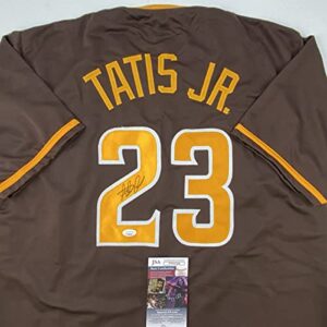 Autographed/Signed Fernando Tatis Jr. San Diego Brown Baseball Jersey JSA COA