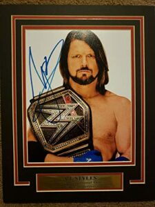 wwe aj styles 11x14 matted namplate 8×10 photo autograph