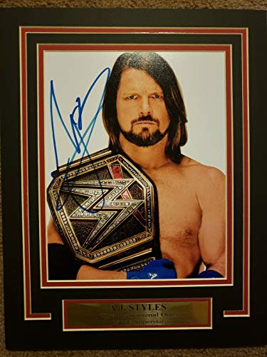 WWE AJ STYLES 11X14 Matted Namplate 8x10 PHOTO AUTOGRAPH