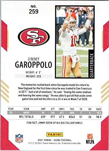 2021 Score #259 Jimmy Garoppolo San Francisco 49ers NM-MT NFL Football