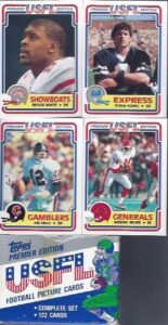 1984 topps usfl football factory set 132 cards includes rookie cards of jim kelly, reggie white, steve young hershel walker and many more