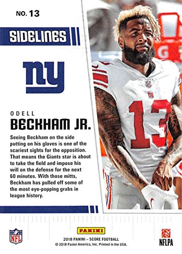 2018 Score Sidelines #13 Odell Beckham Jr. New York Giants Football Card