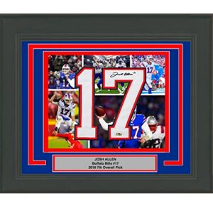 framed josh allen facsimile autographed jersey number 23×21 buffalo bills reprint laser auto football photo