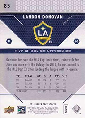 2011 Upper Deck MLS Soccer #85 Landon Donovan Los Angeles Galaxy Official Major League Soccer Trading Card From UD