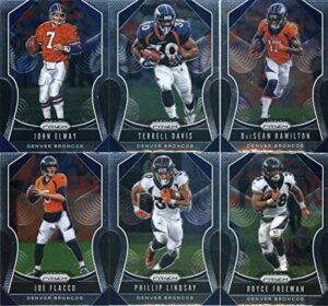 2019 panini prizm football denver broncos veteran team set of 11 cards: chris harris jr.(#113), courtland sutton(#199), emmanuel sanders(#200), daesean hamilton(#201), joe flacco(#202), phillip lindsay(#203), royce freeman(#204), bradley chubb(#205), von