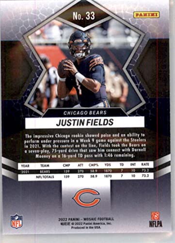 Football Trading Card NFL 2022 Panini Mosaic #33 Justin Fields NM Near Mint Bears