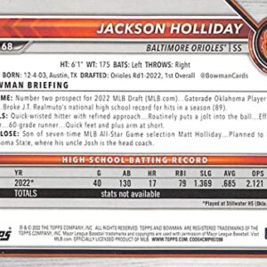 2022 Bowman Draft #BD-168 Jackson Holliday