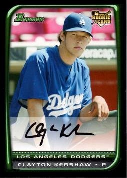 2008 Bowman Draft Picks Baseball #BDP26 Clayton Kershaw Rookie Card (RC) shipped in a protective acrylic screwdown holder