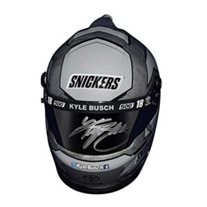 AUTOGRAPHED 2019 Kyle Busch #18 Snickers Silver Racing 500TH CAREER START (2-24-2019) Beam Designs CHAMPIONSHIP SEASON Monster Cup Series Rare Signed NASCAR Collectible Replica Mini Helmet with COA