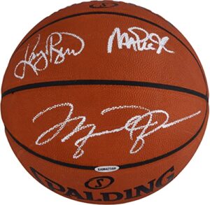 magic johnson, larry bird, michael jordan autographed official nba basketball – upper deck – autographed basketballs