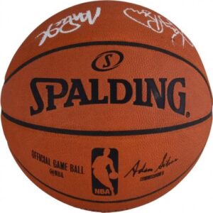 Magic Johnson, Larry Bird, Michael Jordan Autographed Official NBA Basketball - Upper Deck - Autographed Basketballs