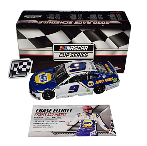 AUTOGRAPHED 2020 Chase Elliott #9 NAPA Team MARTINSVILLE WIN (Raced Version) Championship Season Rare Signed Lionel 1/24 Scale NASCAR Diecast Car with COA (1 of only 2,304 produced)