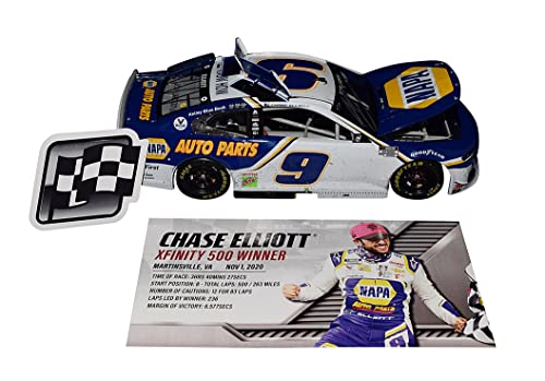 AUTOGRAPHED 2020 Chase Elliott #9 NAPA Team MARTINSVILLE WIN (Raced Version) Championship Season Rare Signed Lionel 1/24 Scale NASCAR Diecast Car with COA (1 of only 2,304 produced)