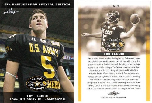 Leaf Razor U.S. Army High School All-American Bowl Football Card #TT-6th Tim Tebow - Florida Gators (NFL Trading Card) New York Jets QB!