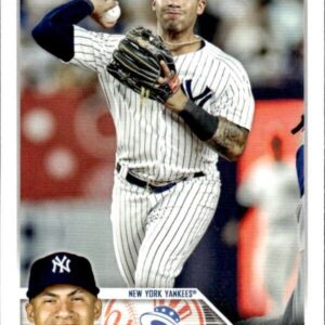 2023 TOPPS #299 GLEYBER TORRES NEW YORK YANKEES BASEBALL OFFICIAL TRADING CARD OF THE MLB