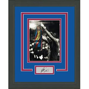 framed lionel messi facsimile laser engraved signature auto barcelona 14×17 soccer futbol photo