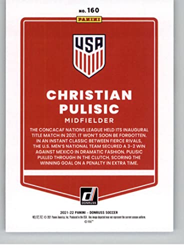 2021-22 Donruss Road to Qatar #160 Christian Pulisic United States Official Soccer Trading Card in Raw (NM or Better) Condition