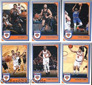 2022-23 panini nba hoops veteran new york knicks team set of 11 cards: rj barrett(#18), evan fournier(#19), julius randle(#20), obi toppin(#21), kemba walker(#22), quentin grimes(#23), derrick rose(#24), cam reddish(#25), miles mcbride(#27), immanuel quic