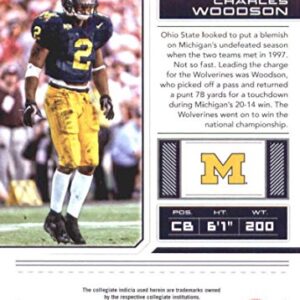 2018 Panini Contenders Draft Picks Season Ticket #18 Charles Woodson Michigan Wolverines NCAA Collegiate Football Card