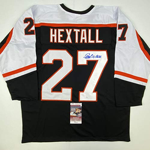 Autographed/Signed Ron Hextall Philadelphia Black Hockey Jersey JSA COA