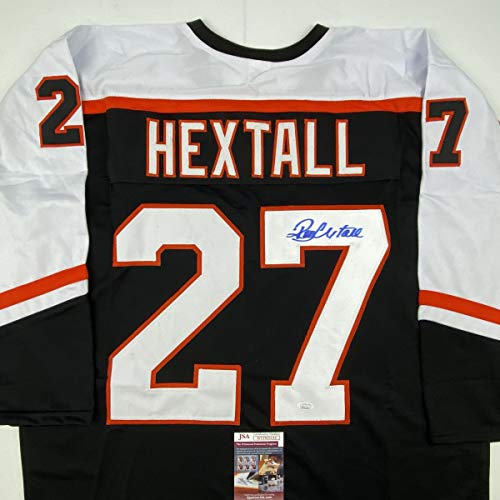 Autographed/Signed Ron Hextall Philadelphia Black Hockey Jersey JSA COA