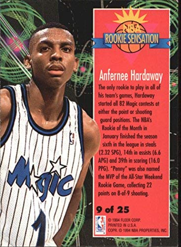 1994-95 Fleer Rookie Sensations #9 Anfernee Hardaway NBA Basketball Trading Card