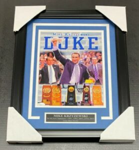 mike krzyzewski a coach k autographed 8x10 framed photo duke blue devils jsa coa