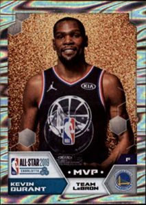 2019-20 panini stickers basketball #27 kevin durant mvp foil golden state warriors nba basketball mini sticker trading card (small & peelable)