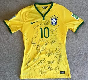 2014 neymar game worn brasil world cup jersey team signed jsa coach loa – autographed soccer jerseys