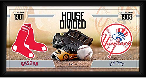 Boston Red Sox vs. New York Yankees Framed 10" x 20" House Divided Baseball Collage - MLB Team Plaques and Collages