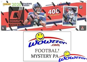 2020 donruss nfl football massive 400 card complete factory set with 100 rookie cards including joe burrow, justin herbert, tua tagovailoa & more! plus bonus wowzzer mystery pack with autograph or mem