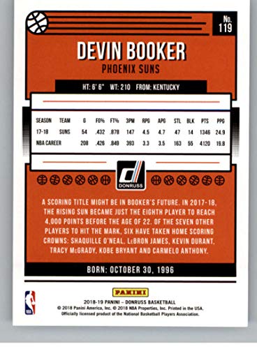 2018-19 Donruss #119 Devin Booker Phoenix Suns Basketball Card