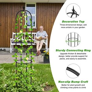 Garden Obelisk Trellis for Climbing Plants 4 Feet Tall Plant Support Cage, Tower Obelisk Plant Support Indoor Potted Plant, Plant Trellis for Climbing Vines, Tomato, Flower, Vegetable, Rose (2 Pack)