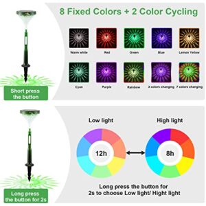 solebell Solar Outdoor Pathway Light, Multicolored 10 Modes RGB Color Changing, IP65 Waterproof Solar Powered Lights, Solar Powered Landscape Path Lights for Garden, Lawn, Yard, Patio etc, 6 Pack