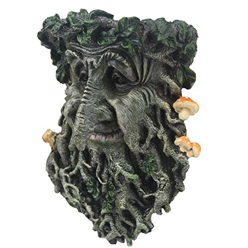 BEXLEYBAY Tree Face Outdoor Statues, Whimsical Tree Face Tree Huggers Sculptures - Old Man Tree Face Garden Decors Yard Art, 9"x6.5"x3.5"