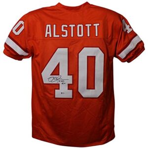 Mike Alstott Autographed/Signed Tampa Bay XL TB Orange Jersey BAS