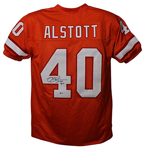 Mike Alstott Autographed/Signed Tampa Bay XL TB Orange Jersey BAS